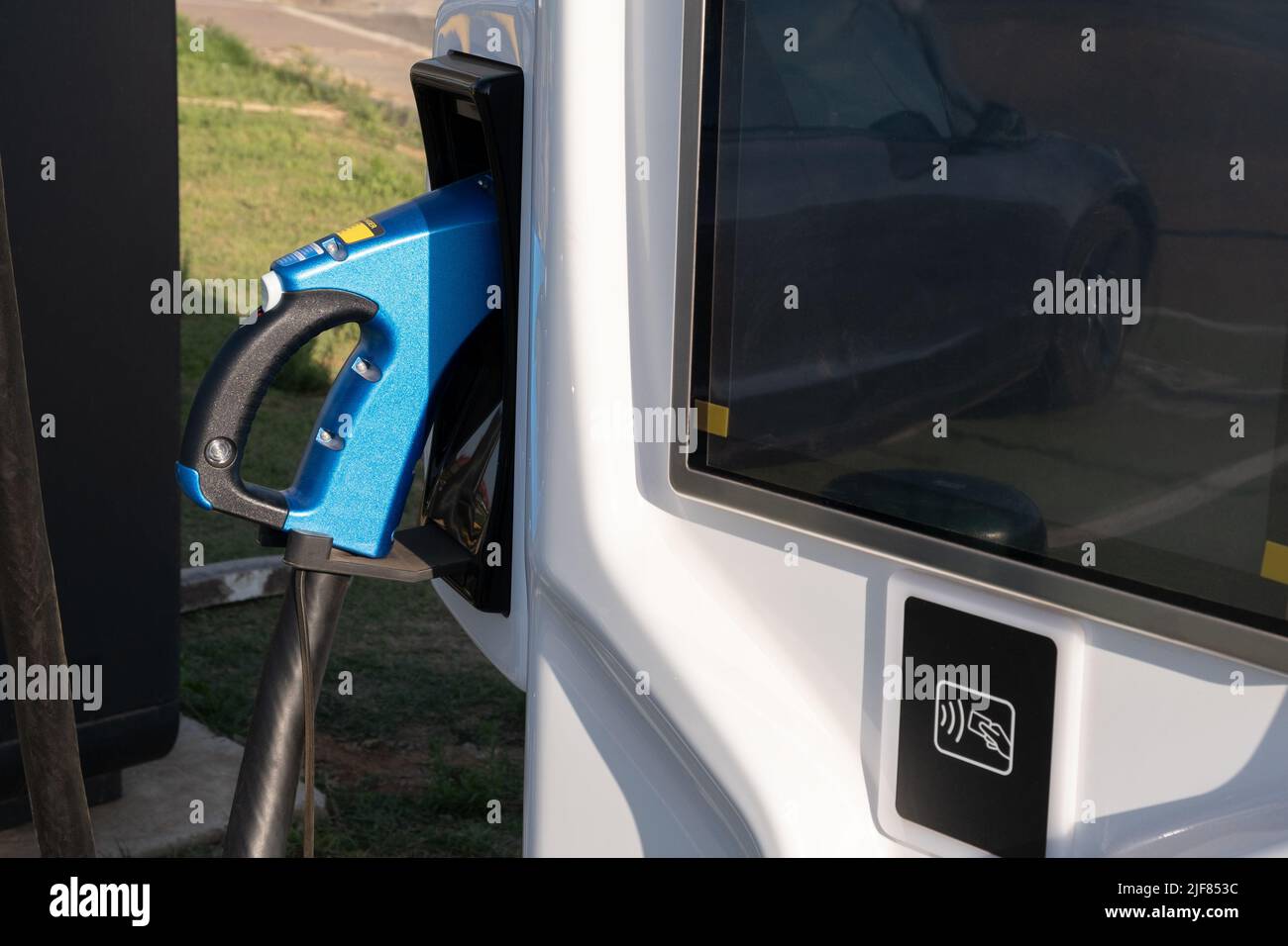 EV electronic vehicle electric hybrid car power charging station Stock ...