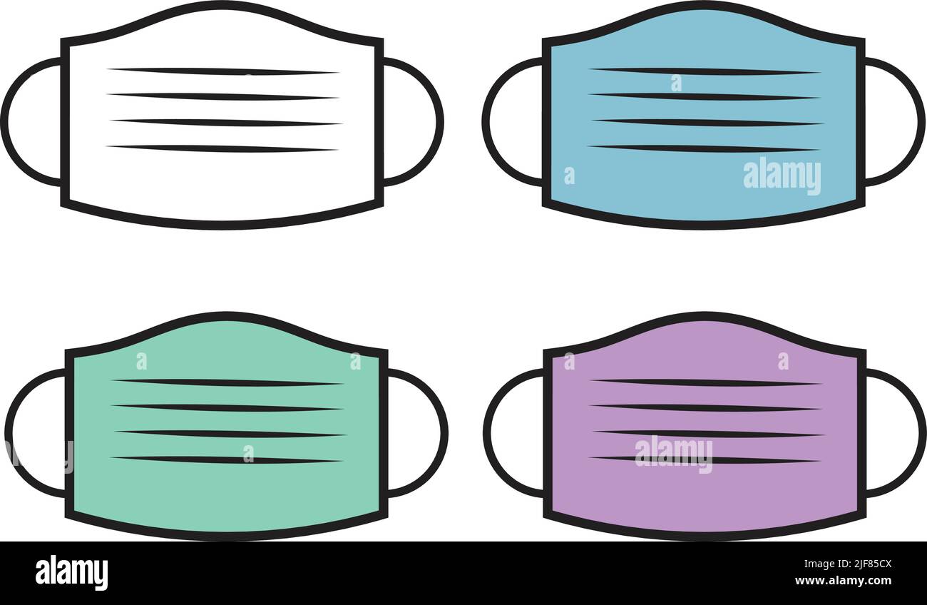 Mask icon set vector illustration . Medical or Surgical Face Mask ...