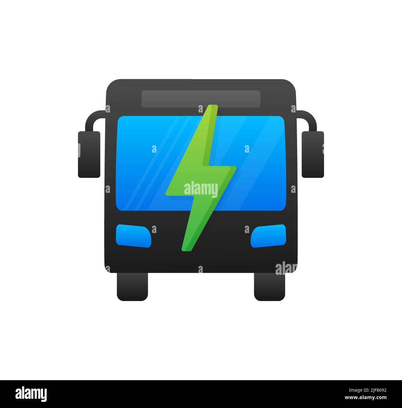 Electric city bus. Electric bus charging. EV icon. Vector stock ...