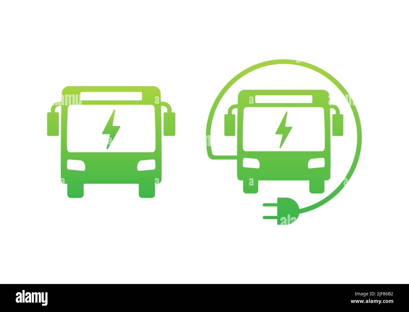 Electric city bus. Electric bus charging. EV icon. Vector stock ...