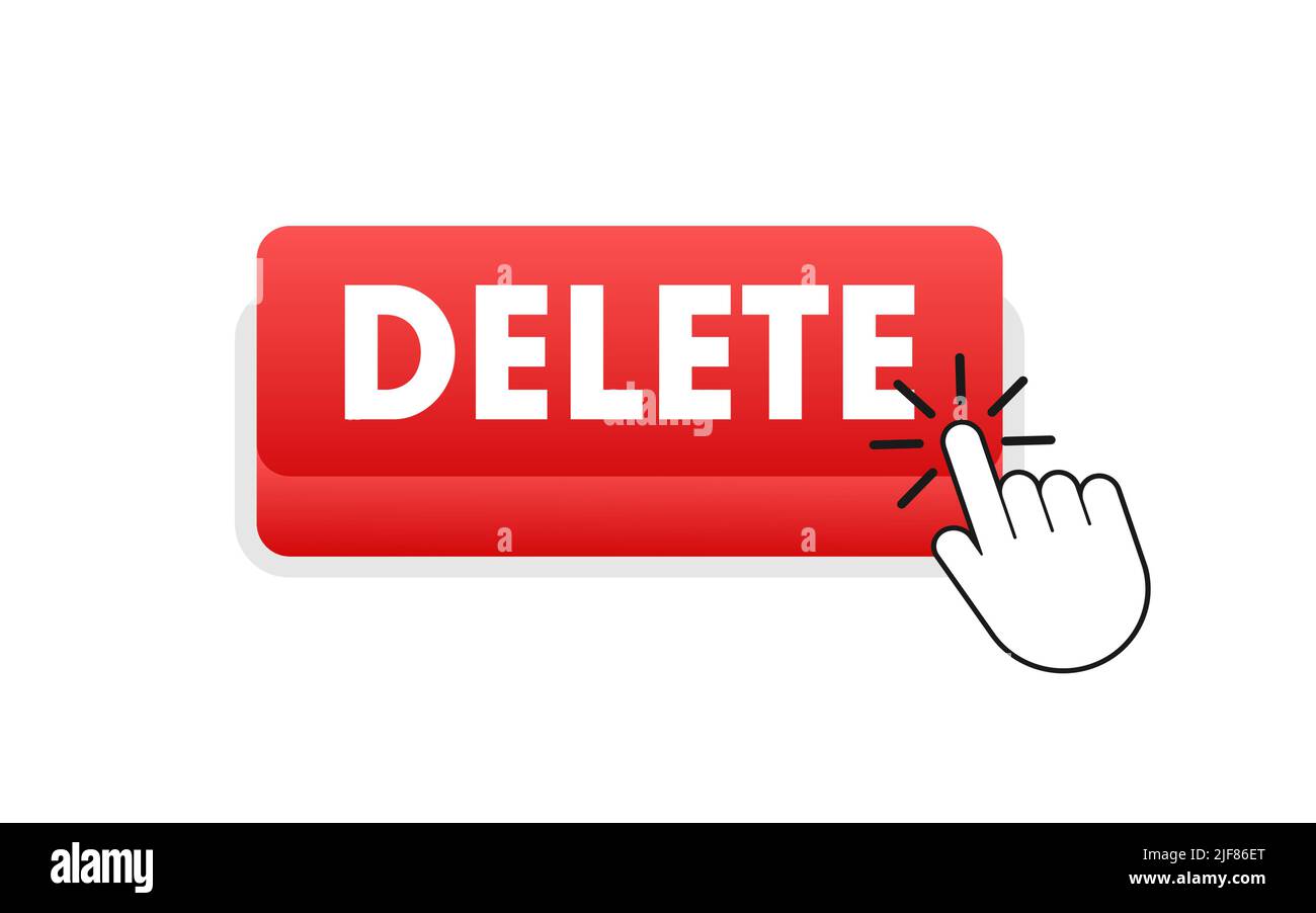 Delete button and Cursor Clicks. Trash can. Vector stock illustration ...