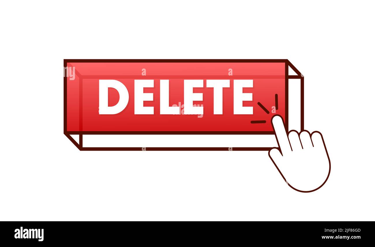 Hand cursor delete button Stock Vector Images - Alamy