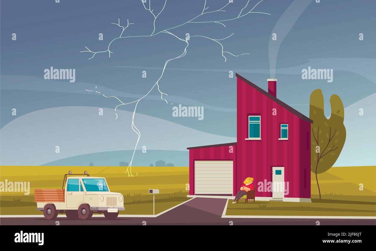 Natural phenomena background with thunderstorm and lightning symbols ...