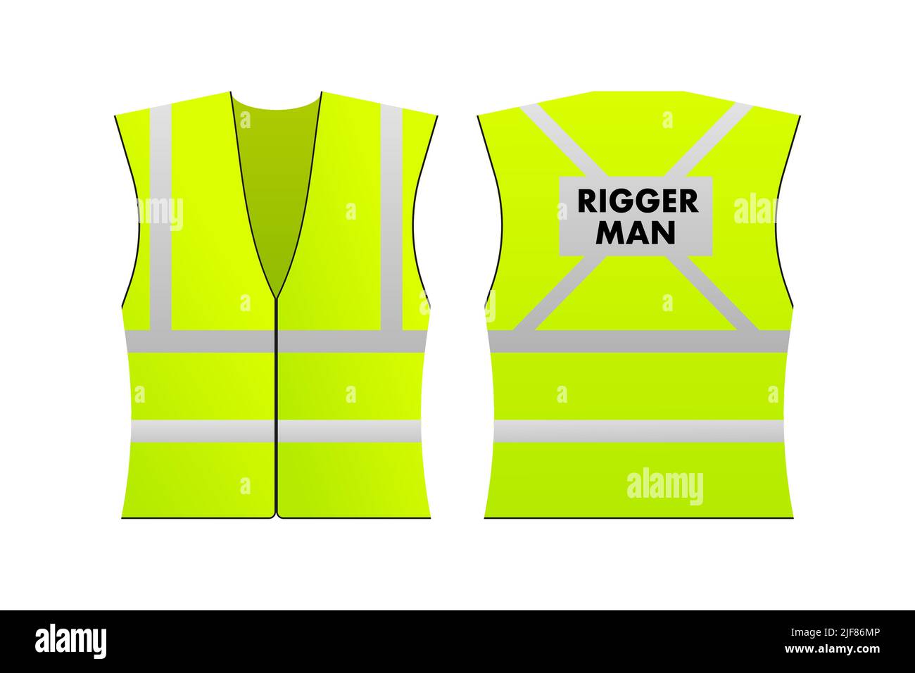 Yellow reflective rigger man vest for people. Security safety. Vector ...