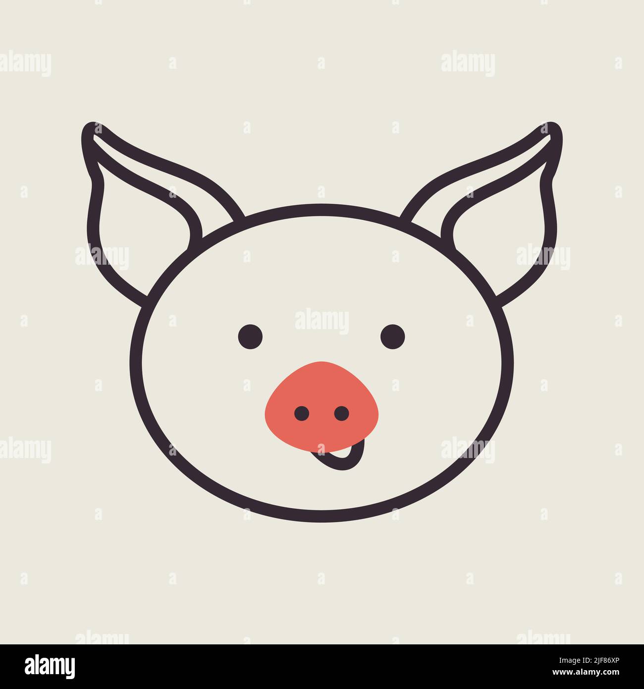 Pig icon. Farm animal vector illustration. Agriculture sign. Graph ...