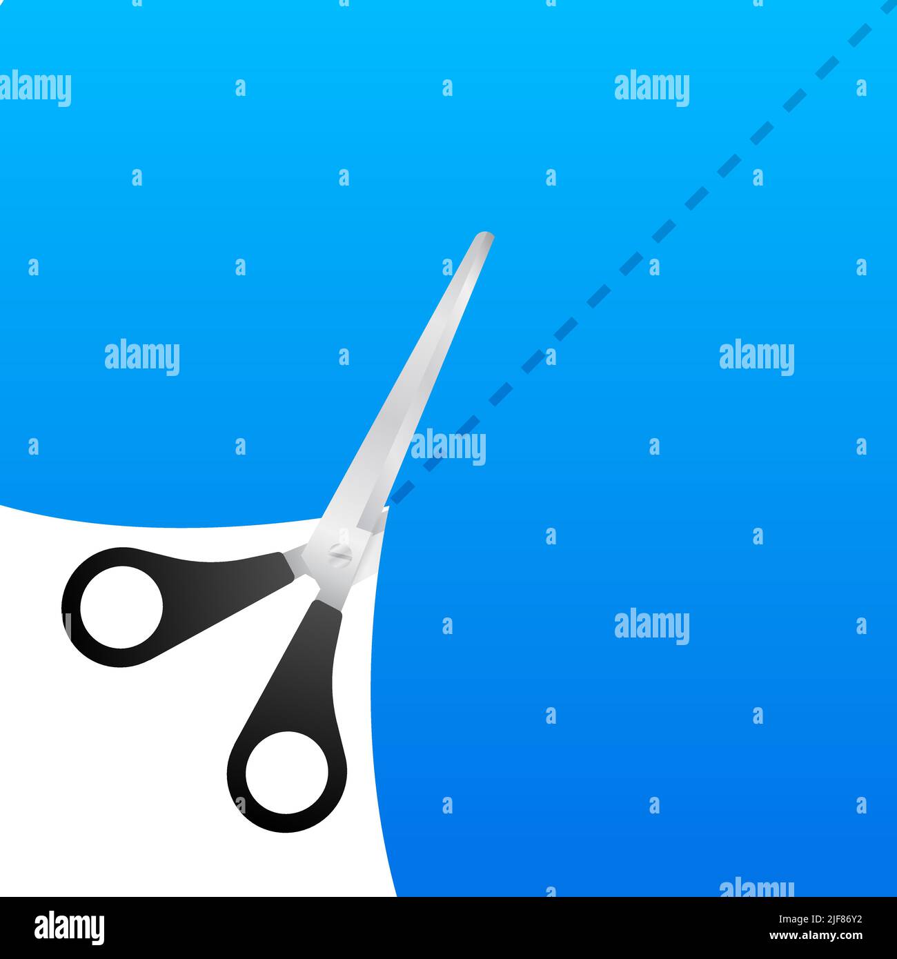 Paper cut cutting. Scissors with cut lines. Vector stock illustration ...