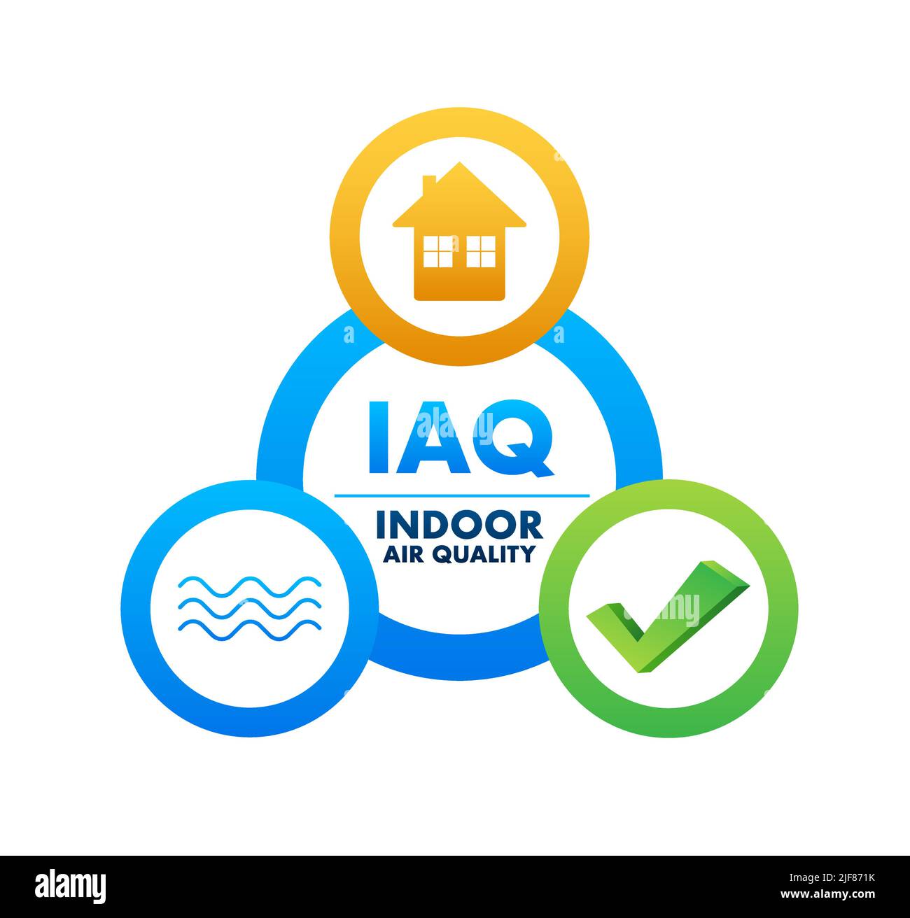 IAQ - Indoor Air Quality. Ventilation system. Vector stock illustration ...