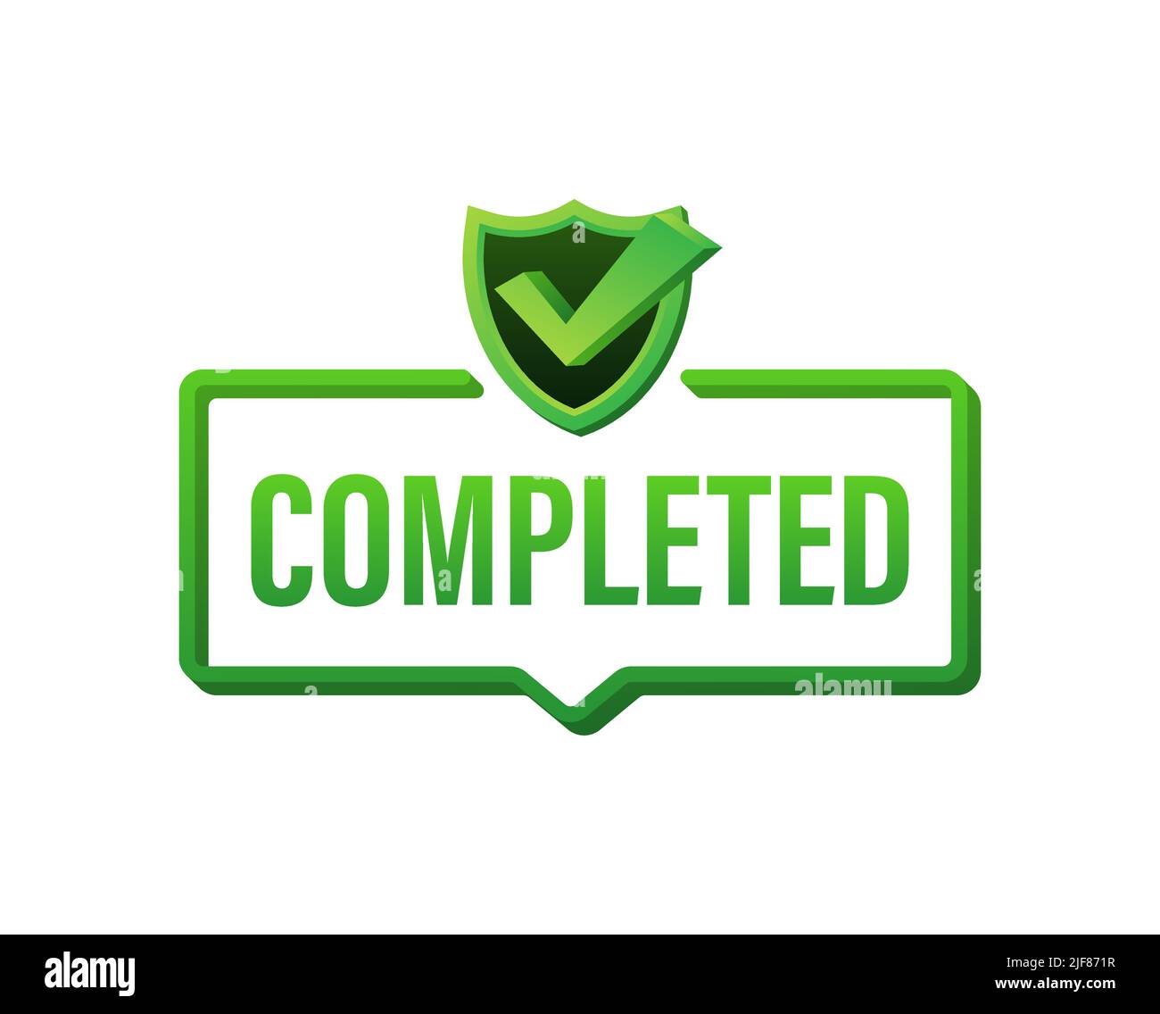 Completed tick, Checkmark stamp, sticker. Vector stock illustration ...