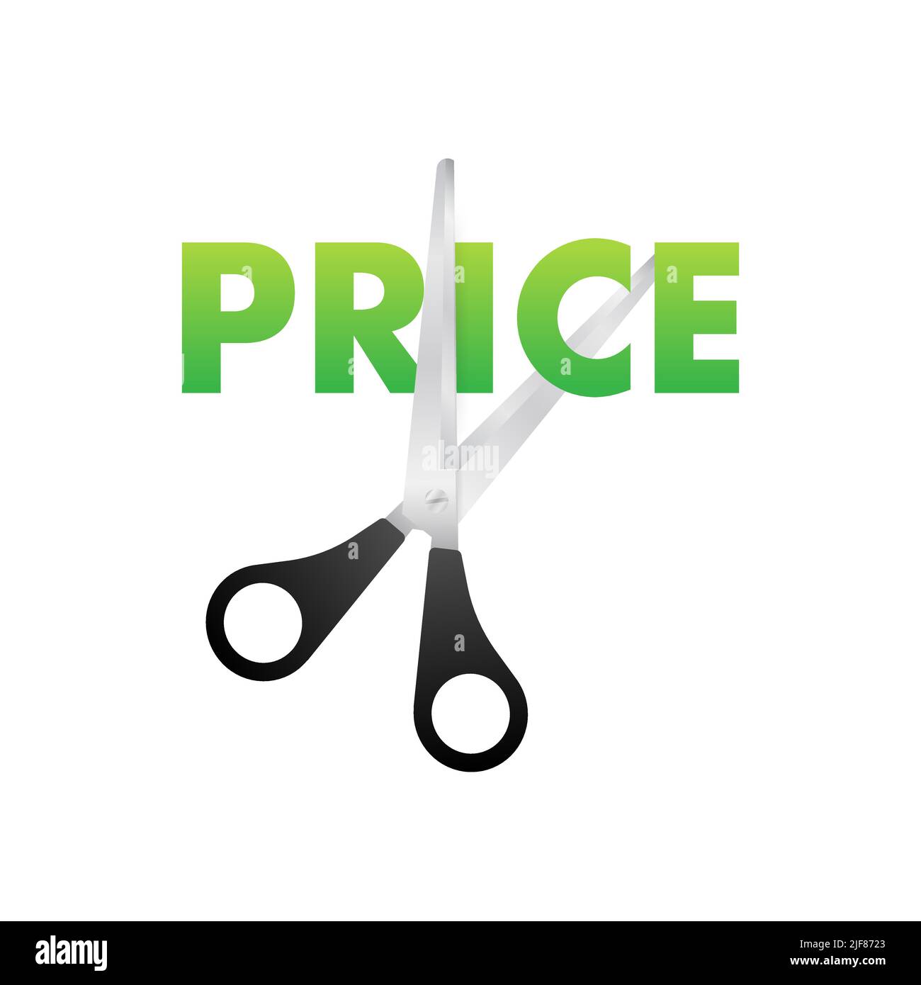 Price cut in flat style on white background. Vector illustration ...