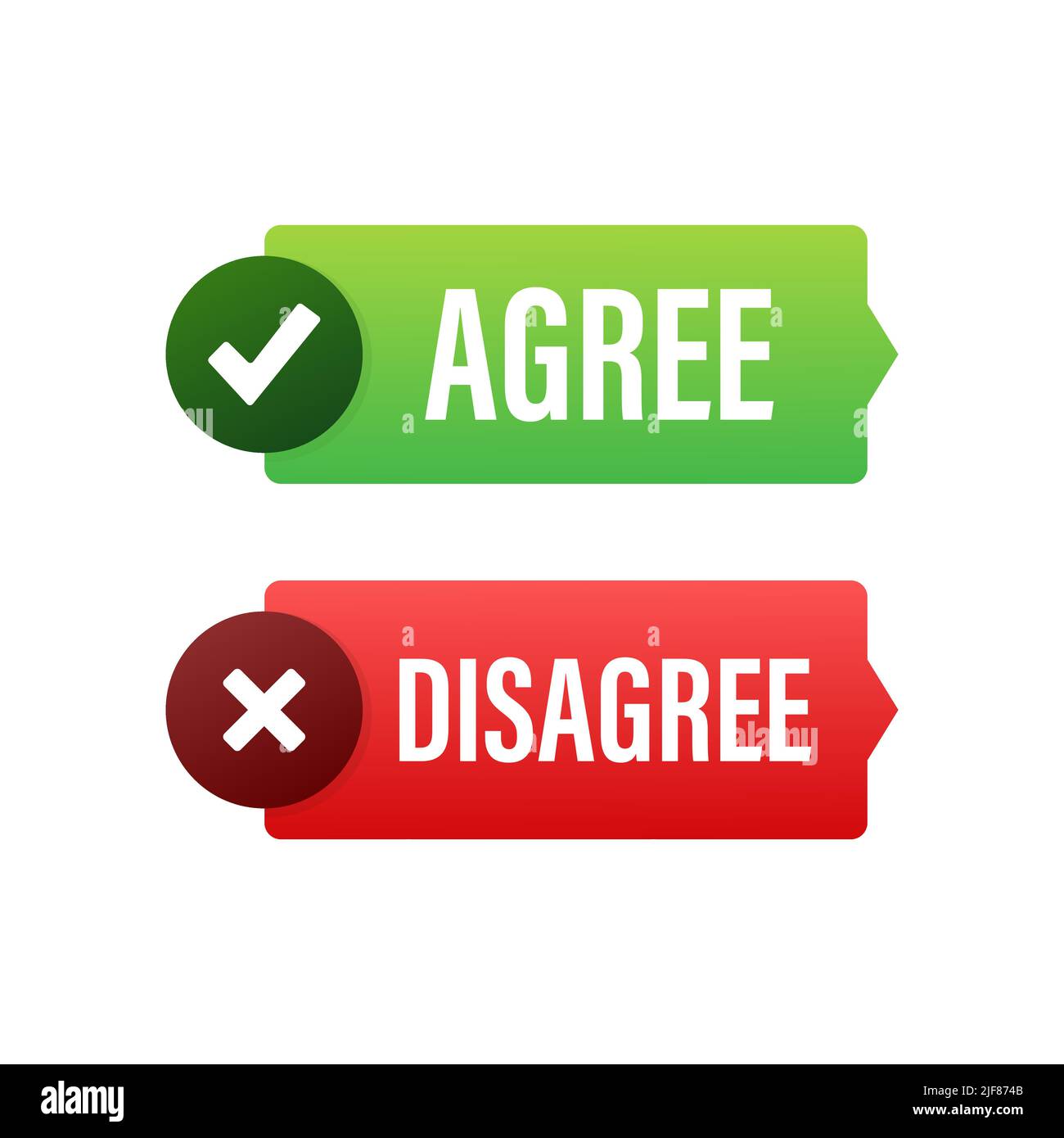 Agree and disagree label. Yes and No check marks. Vector stock illustration Stock Vector Image ...