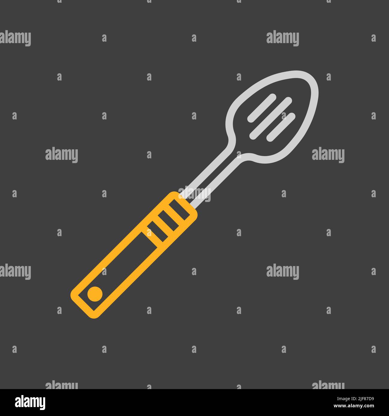 Spoon for draining vector icon. Kitchen appliances. Graph symbol for ...