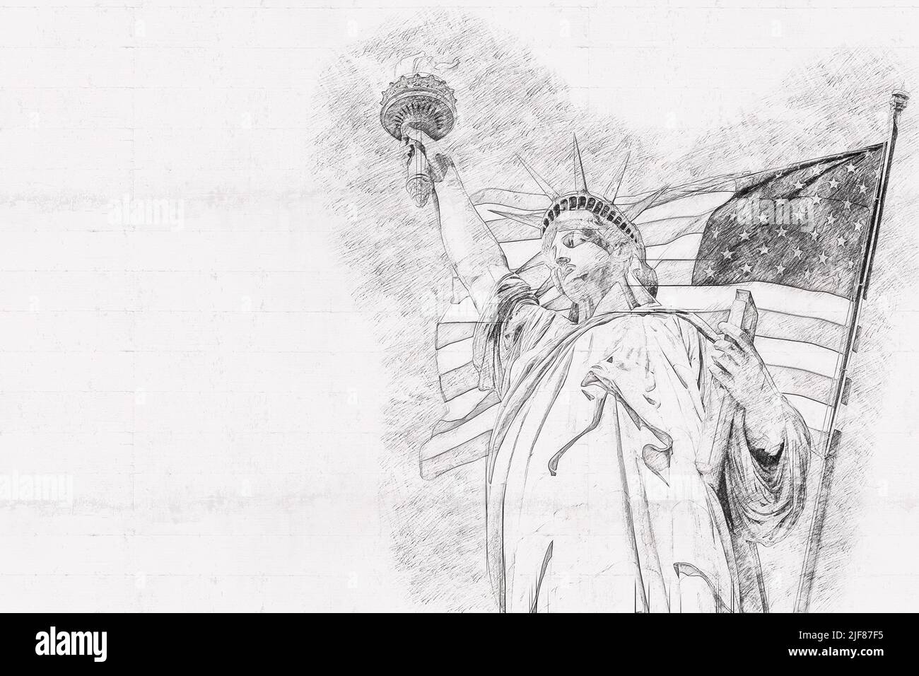 Statue Of Liberty Pencil Drawing