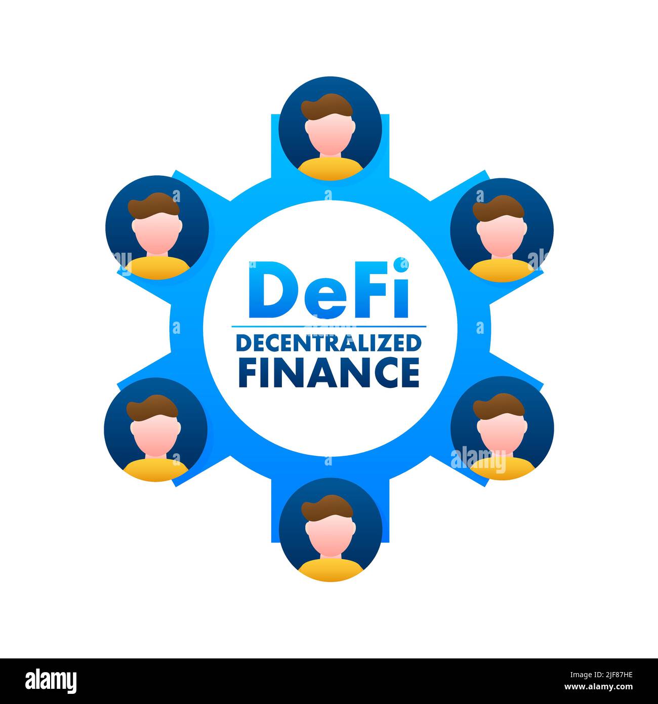 DeFi - Decentralized Finance. Financial technology, blockchain. Digital ...