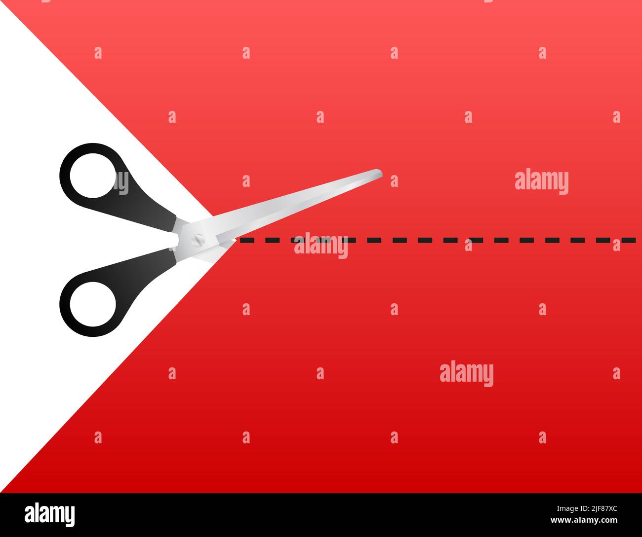Paper cut cutting. Scissors with cut lines. Vector stock illustration ...