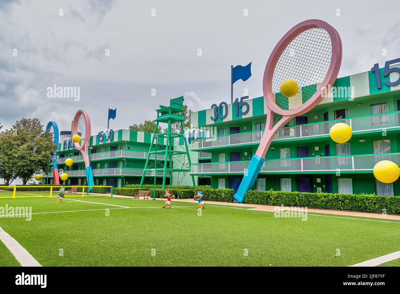 Disney All Star Sports hotel theming at Disney World in Florida Stock ...
