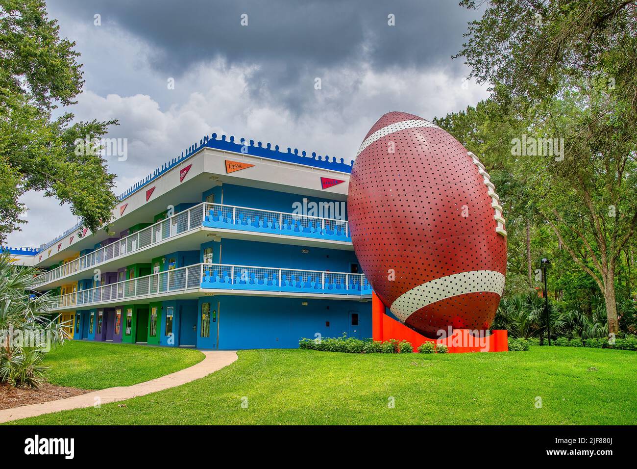 Disney All Star Sports hotel theming at Disney World in Florida Stock ...
