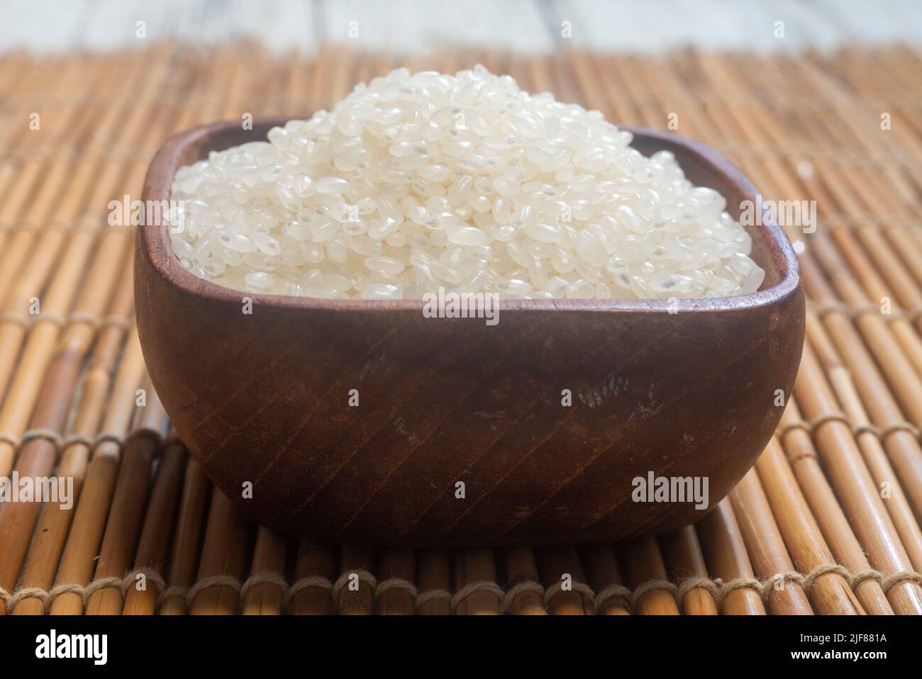 Close up of japanese rice. Japonica rice grains. sometimes called ...