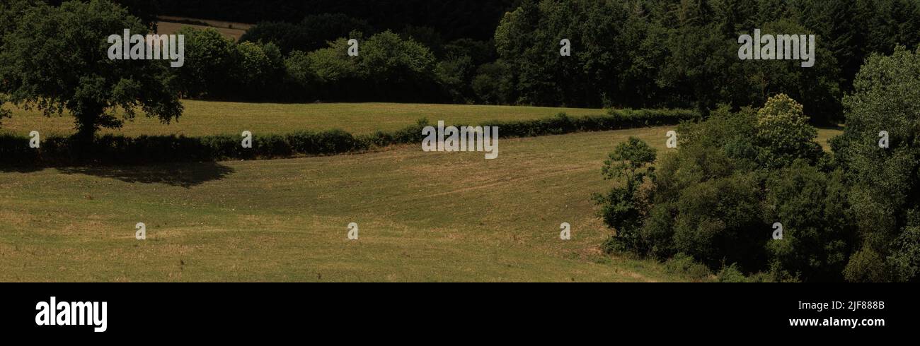 French farmland landscape in Aveyron france Stock Photo - Alamy