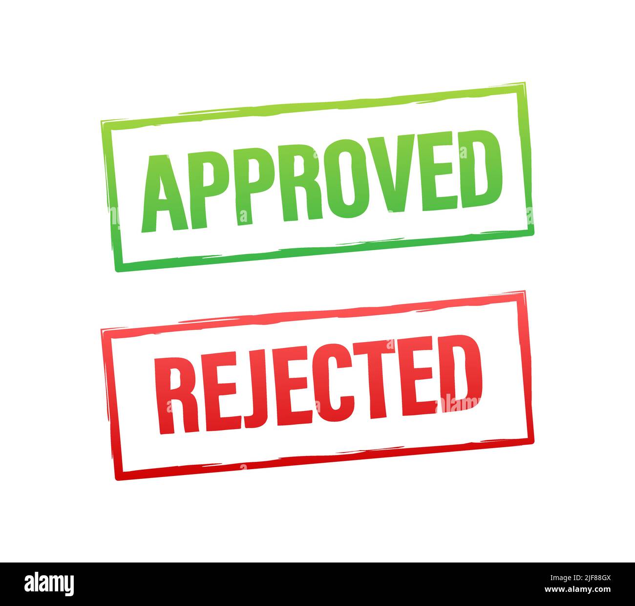 Approved and rejected stamp on white background. Vector stock ...