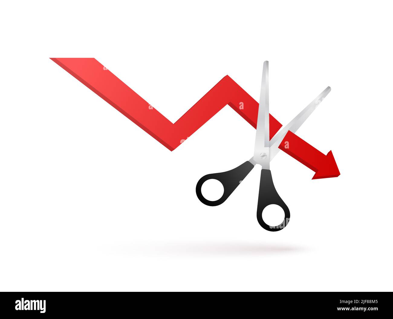 Price cut in flat style on white background. Vector illustration ...