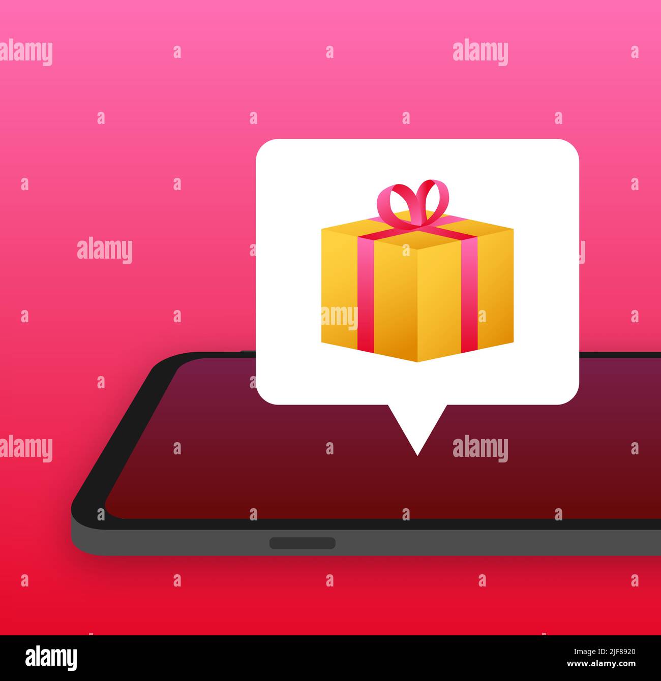 Enter to Win Prizes. Open Red Gift Box and Confetti on smartphone ...