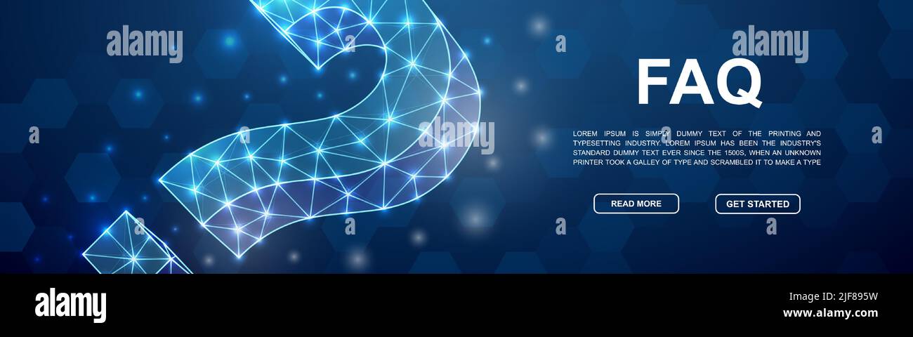 Question mark 3d low poly symbol for head promotion banner. Help ...