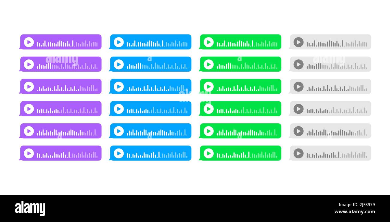 Voice, Record Audio message, speech bubble. Messenger chat screen ...