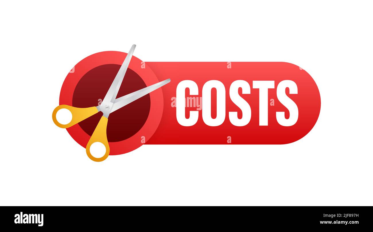 Costs cut in flat style on white background. Vector illustration ...