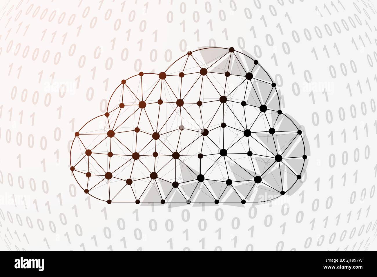 Cloud 3d low poly symbol with binary code background. Download design ...