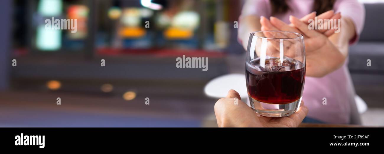 Refusing alcohol drink hi-res stock photography and images - Alamy