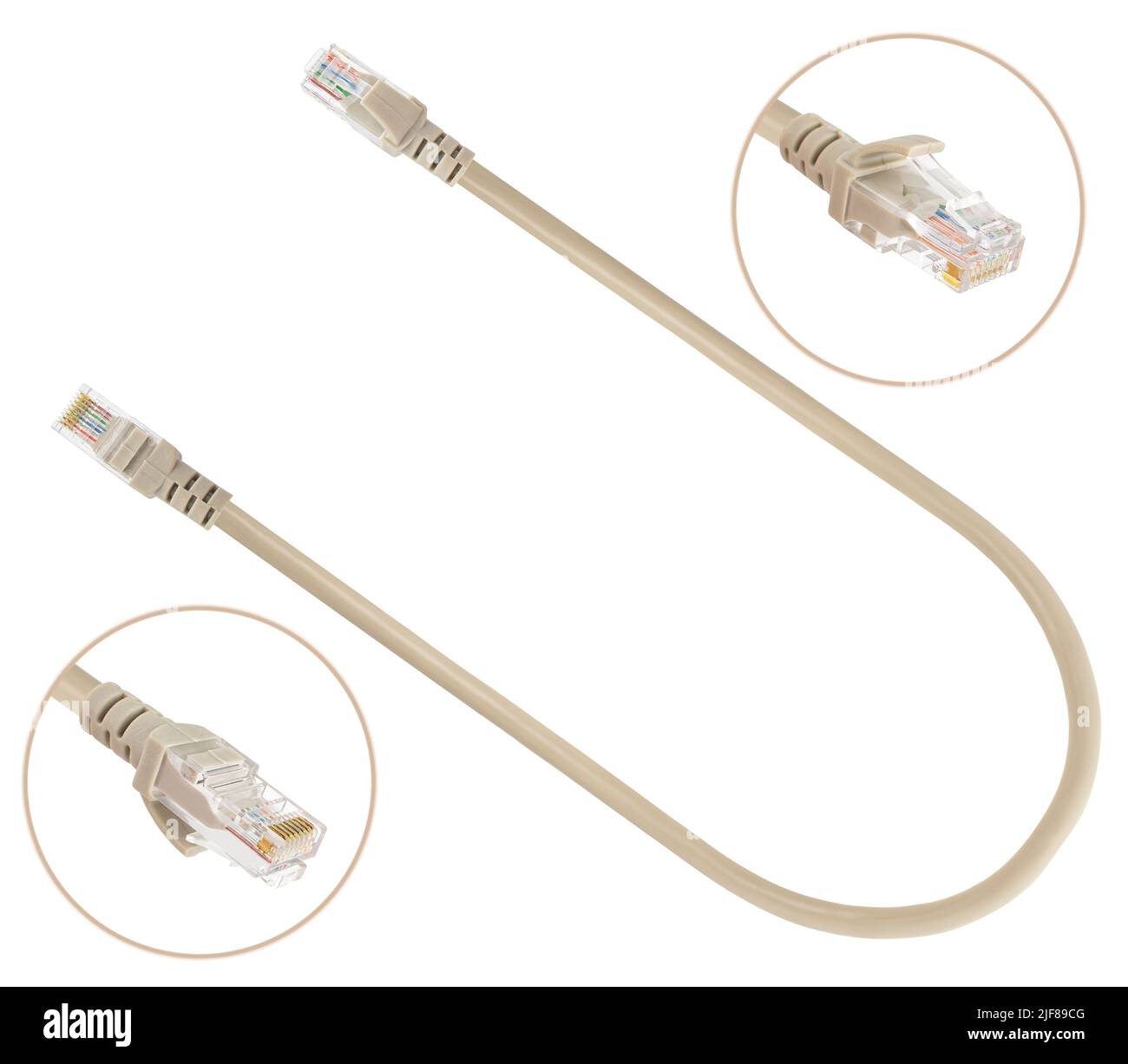 cable with RJ-45 connector, connector for wired internet connection on ...