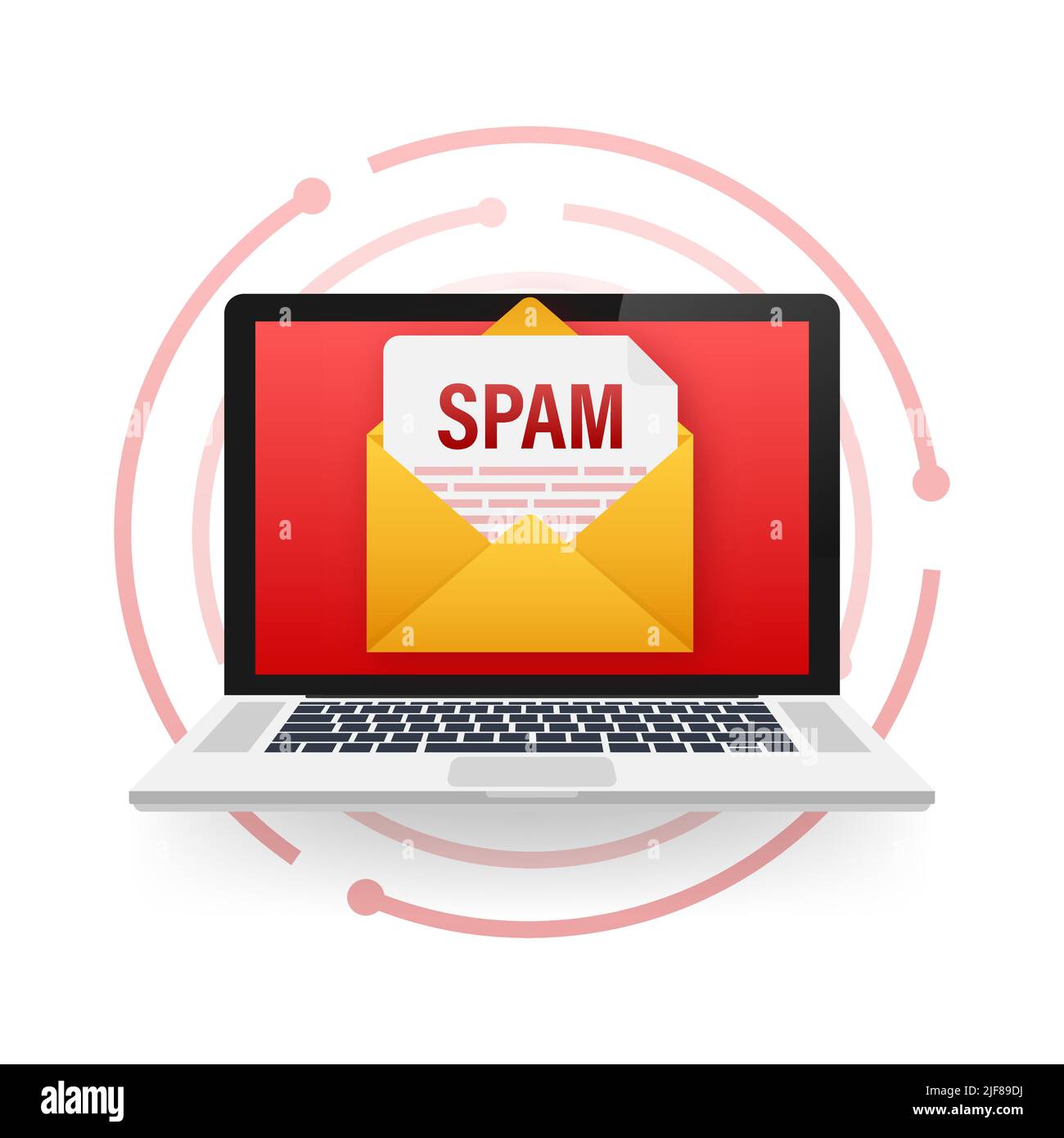 No spam. Spam Email Warning. Concept of virus, piracy, hacking and ...