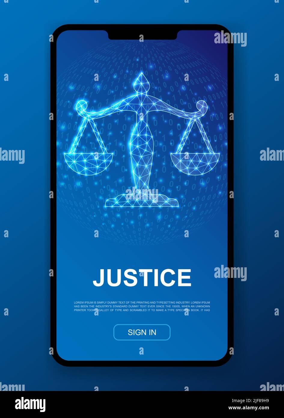 Scales 3d polygonal symbol for UI, UX design template. Low poly Justice ...