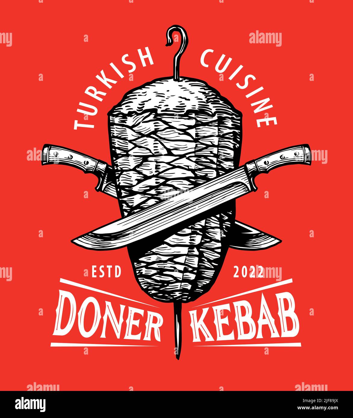 Kebab, grilled meat poster vector. Turkish and Arabic fast food ...