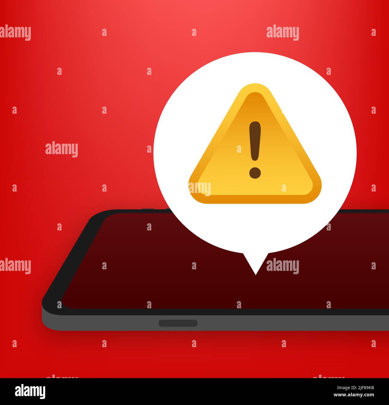 Alert message mobile notification. Danger error alerts, smartphone ...