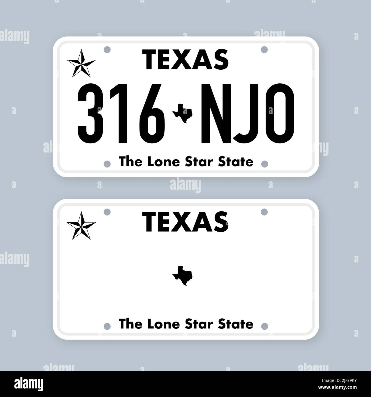 License plate of Texas. Car number plate. Vector stock illustration ...