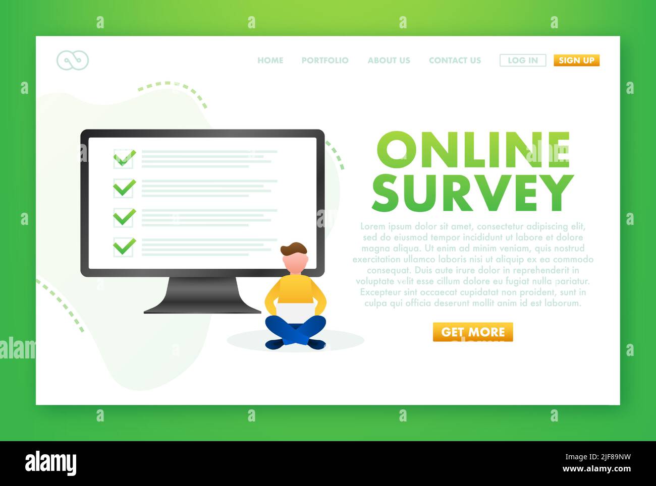 Online survey, checklist, questionnaire icon. Laptop, Computer screen ...