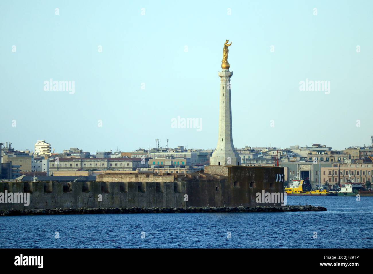 Messina, Sicily (Italy): view of the port of Messina entrance with the ...