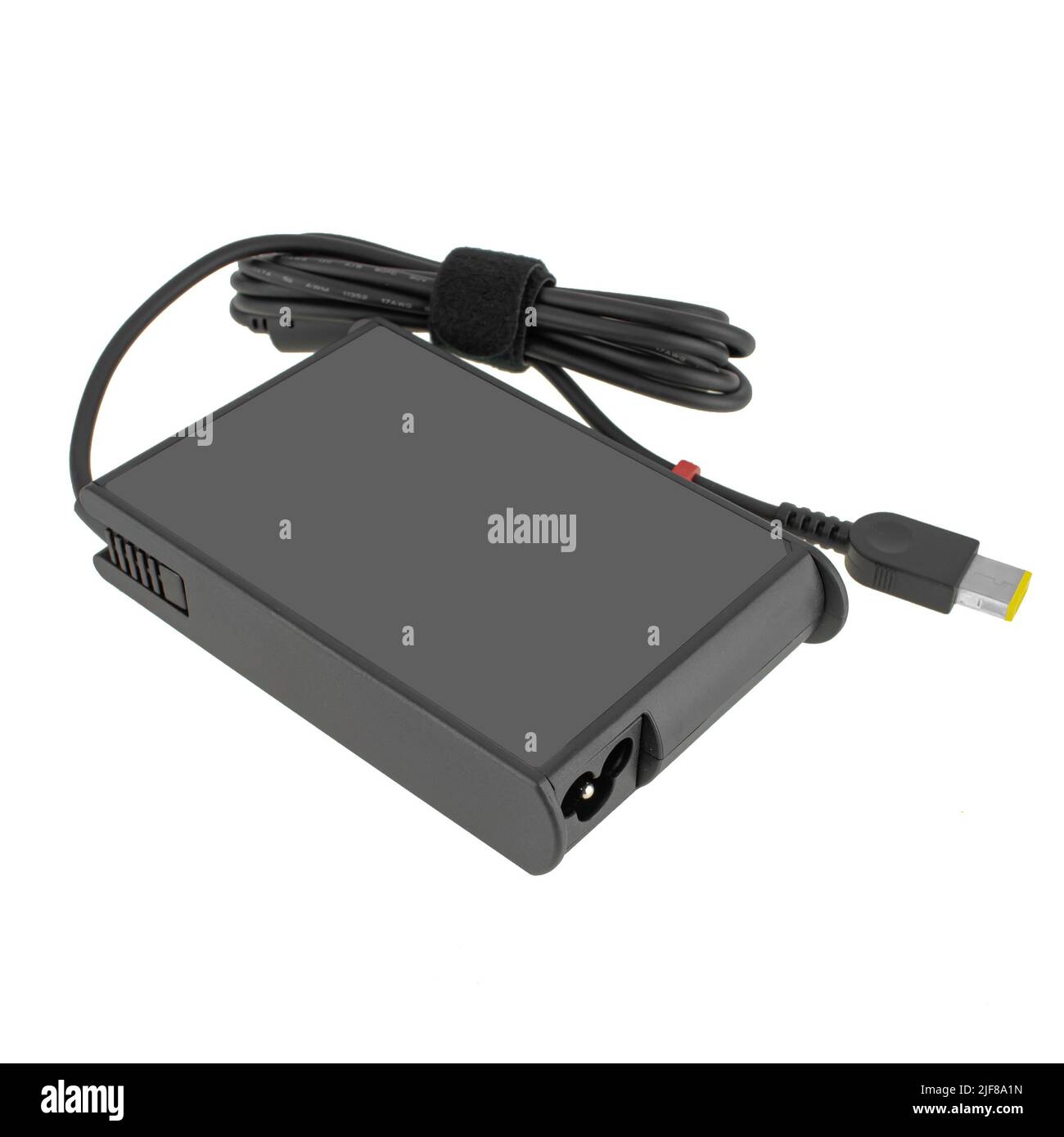 laptop power adapter, with a three-pin socket on a white background ...