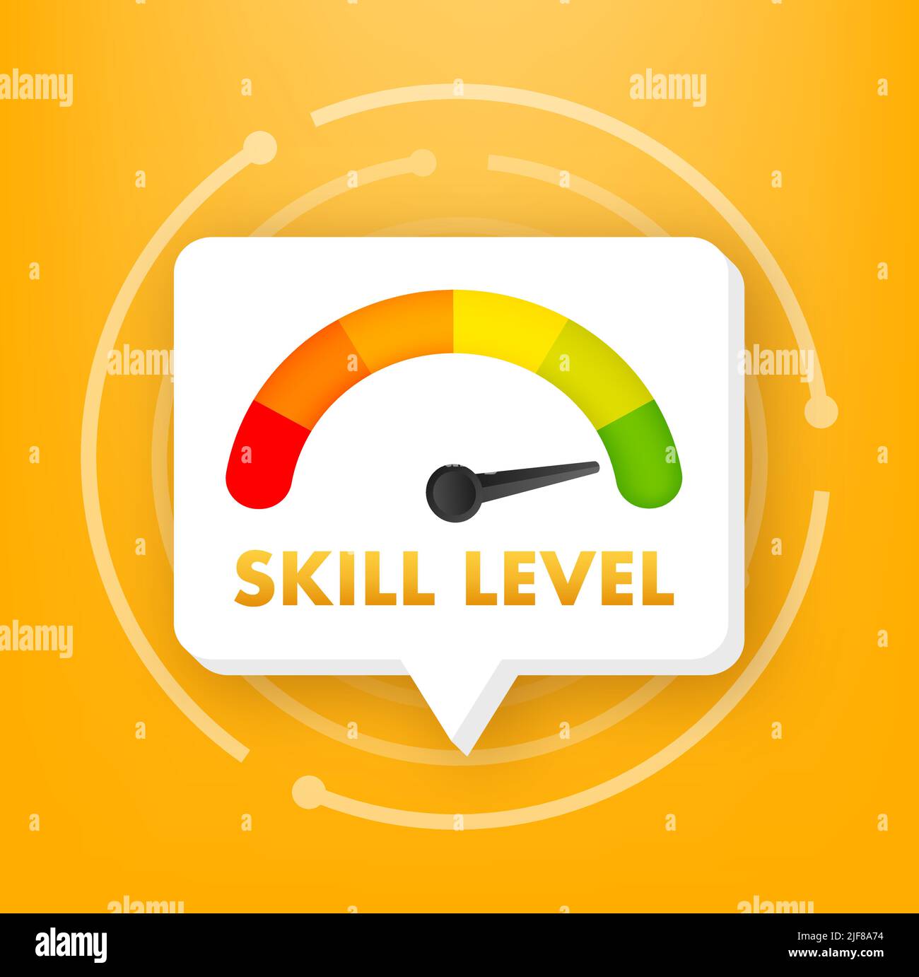 Skill levels growth, meter indicator. Skills enhancement. Vector stock ...