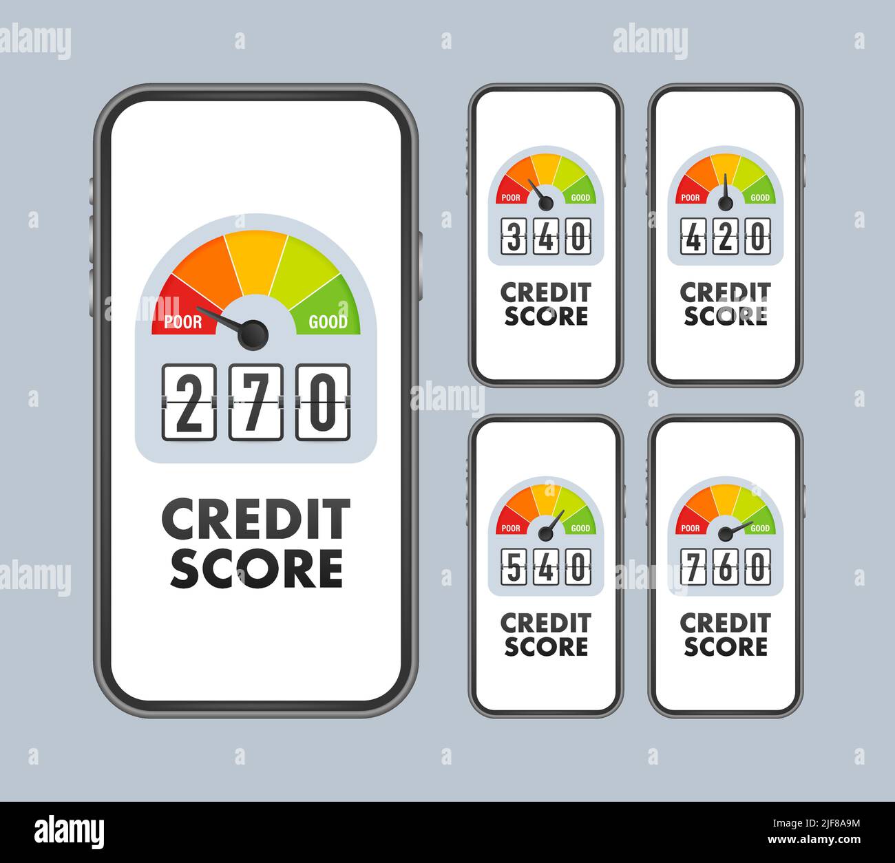 Credit score scale showing good value. Vector illustration Stock Vector ...