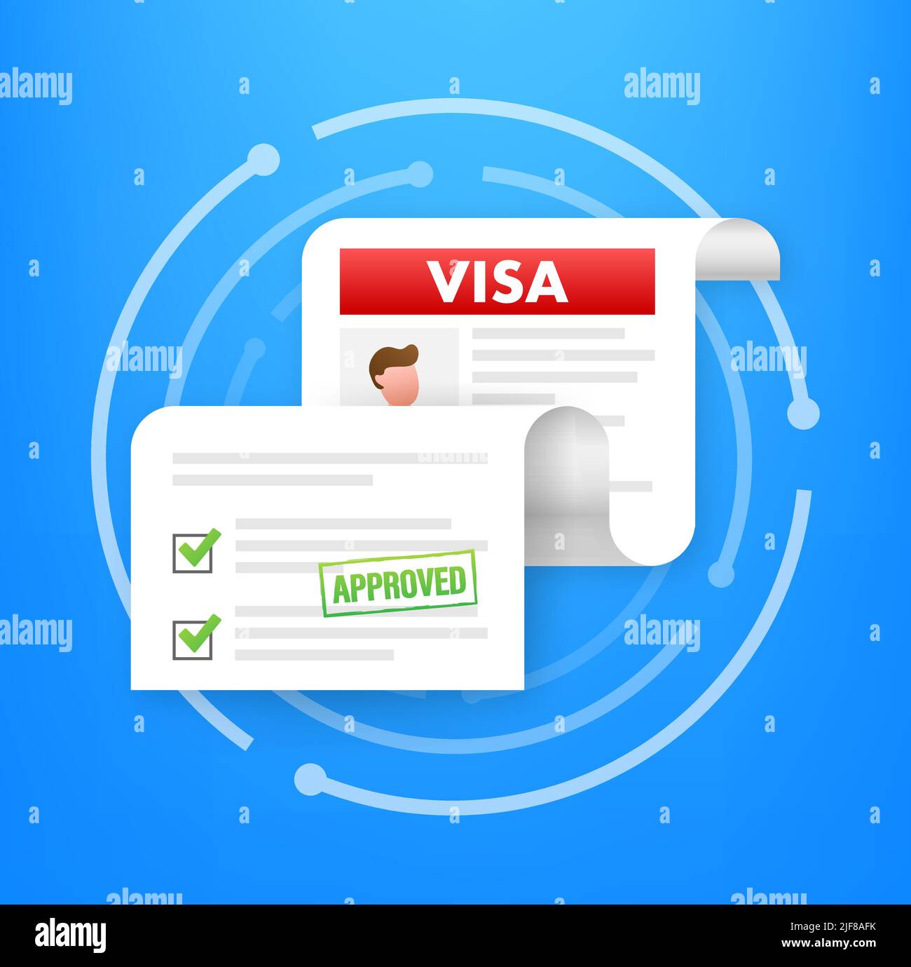 Clipboard with visa application. Travel approval. Immigration visa ...