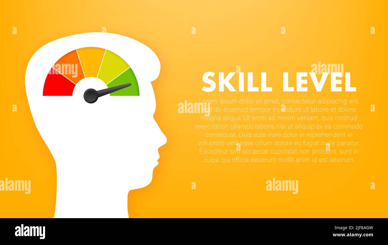 Skill levels growth, meter indicator. Skills enhancement. Vector stock ...