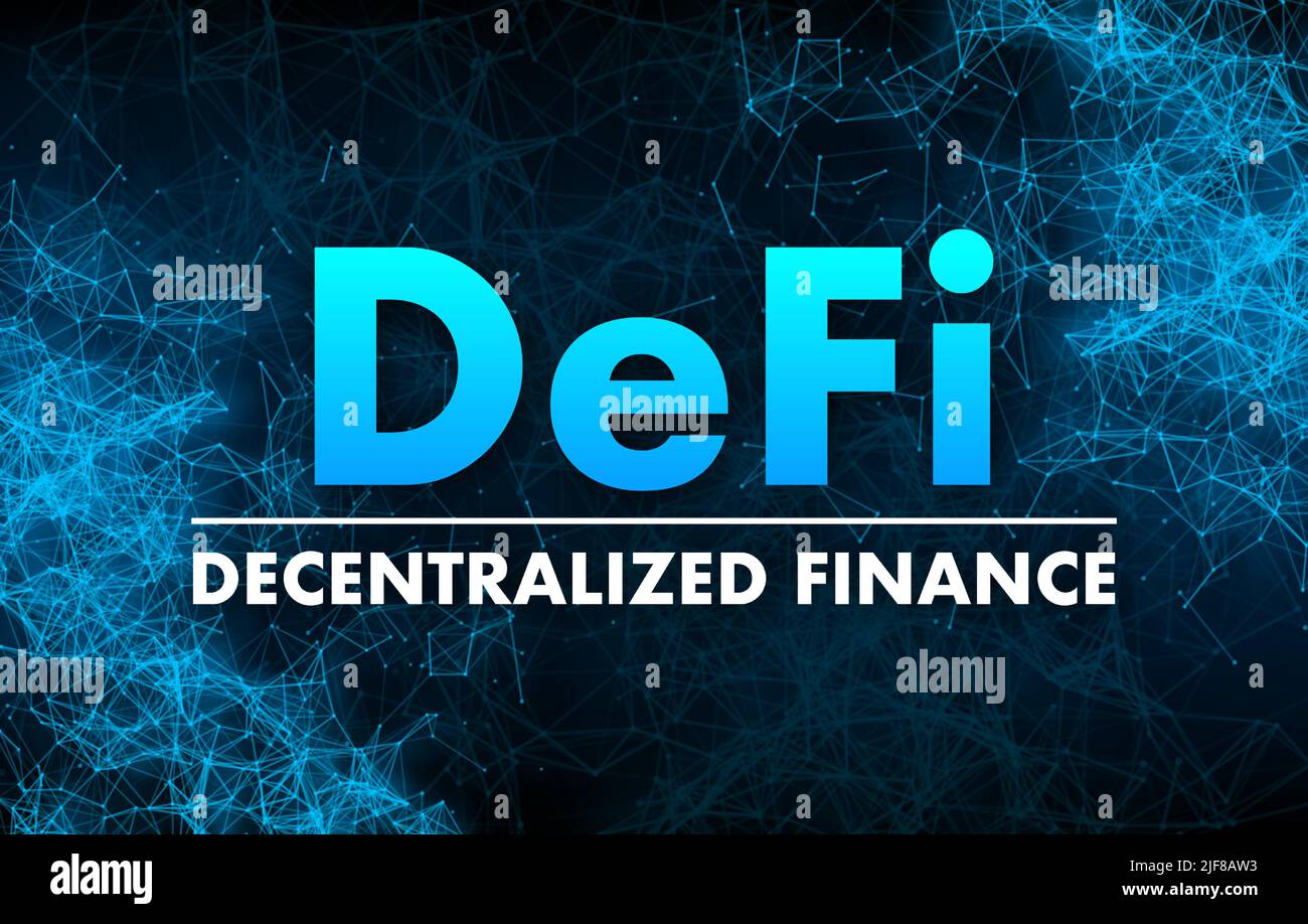 DeFi - Decentralized Finance. Financial technology, blockchain. Digital ...