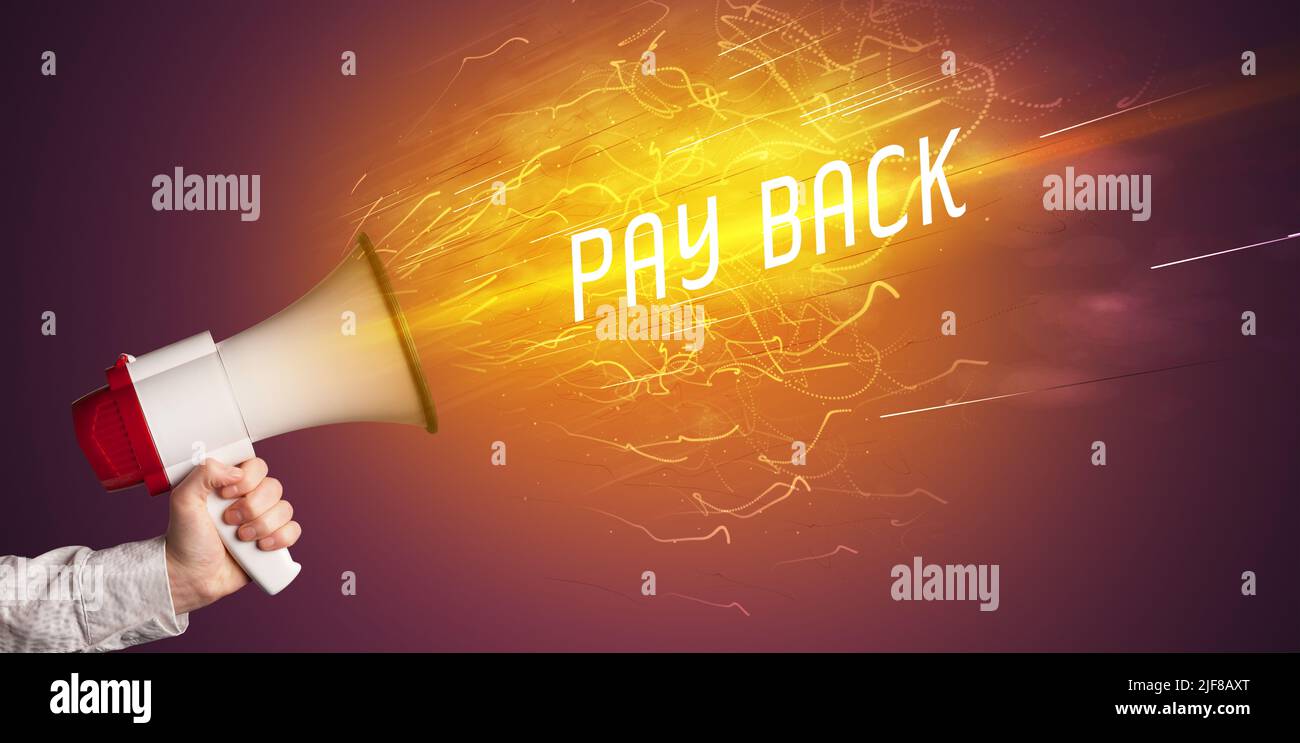 Young girld shouting in megaphone Stock Photo - Alamy