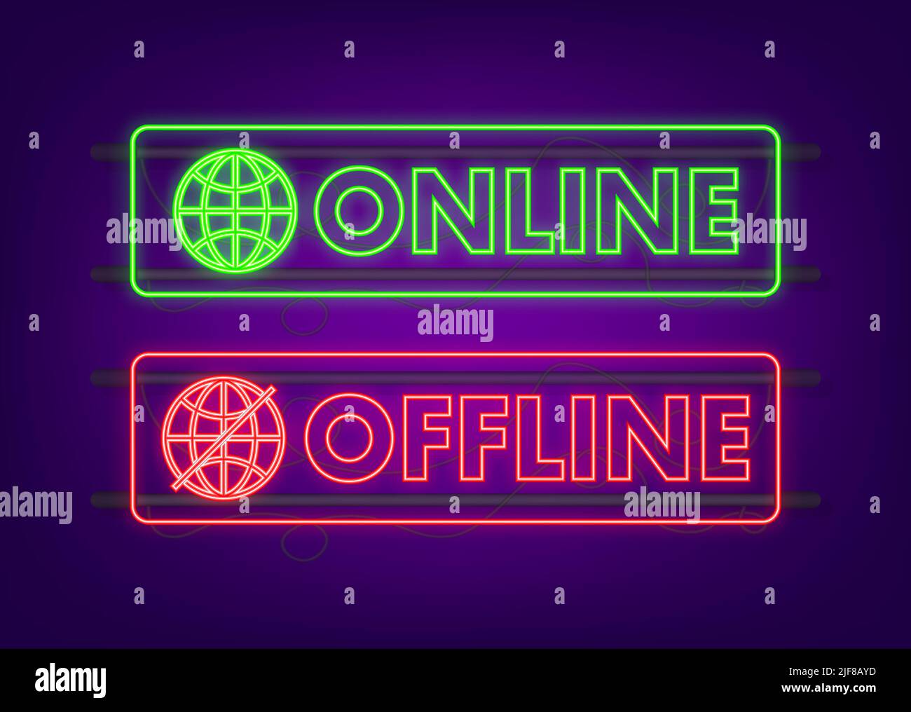 Online and offline switch, button. Live chat support. Vector stock ...