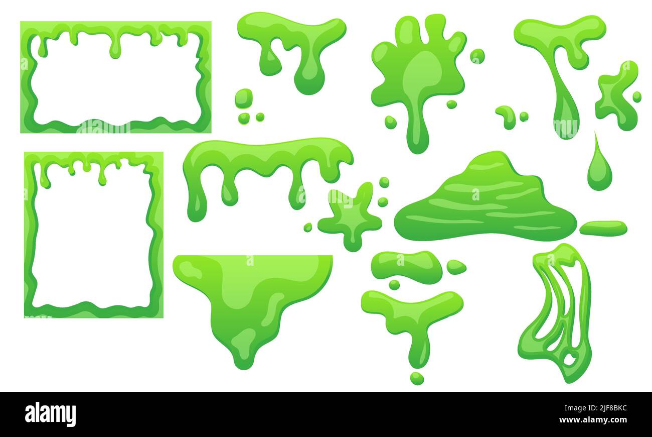 Slime background border frame and green mucus halloween. Ooze or goo ...