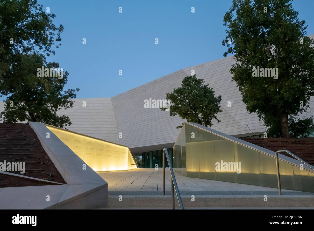 View at twilight of the Museum of Tolerance Jerusalem also the Simon ...