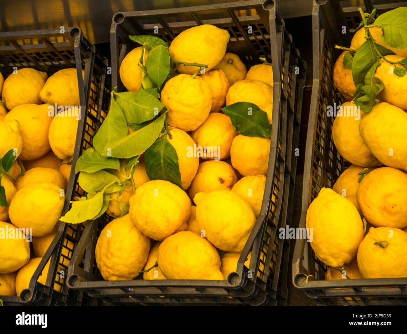 Baskets of lemons on the island of Capri Stock Photo - Alamy