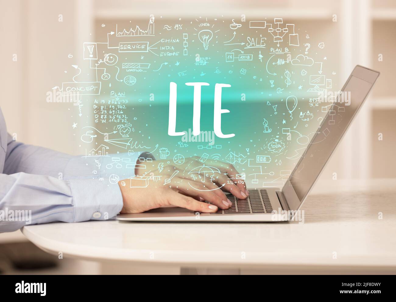 hand working on new modern computer Stock Photo - Alamy